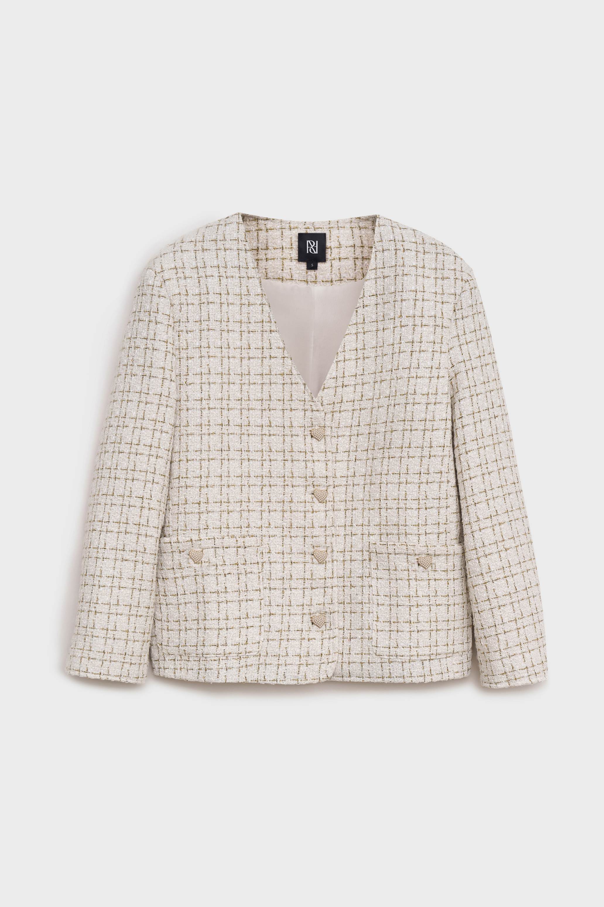 Жакет из твида свободного кроя